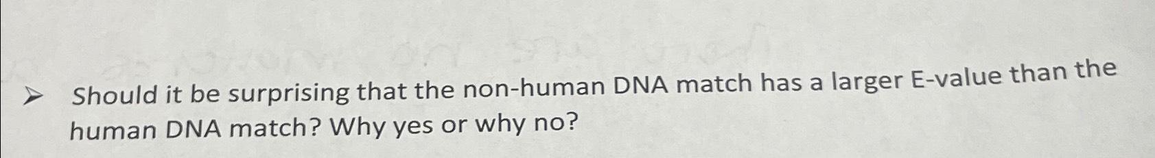 Solved Should it be surprising that the non-human DNA match | Chegg.com