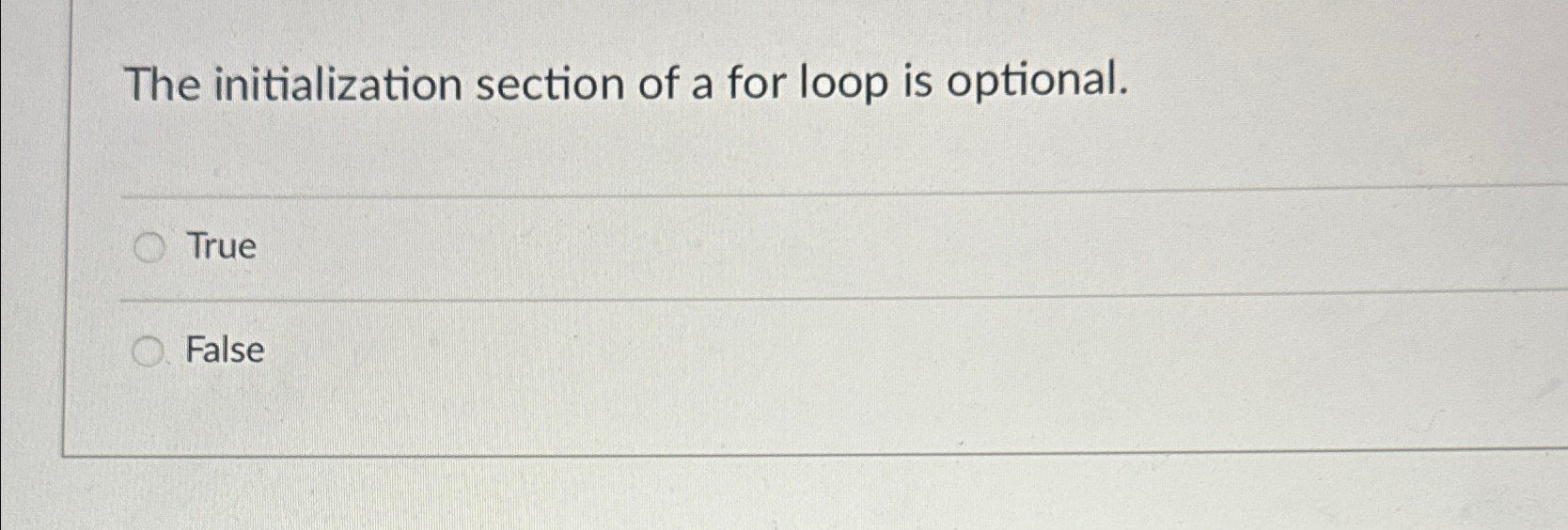 Solved The Initialization Section Of A For Loop Is