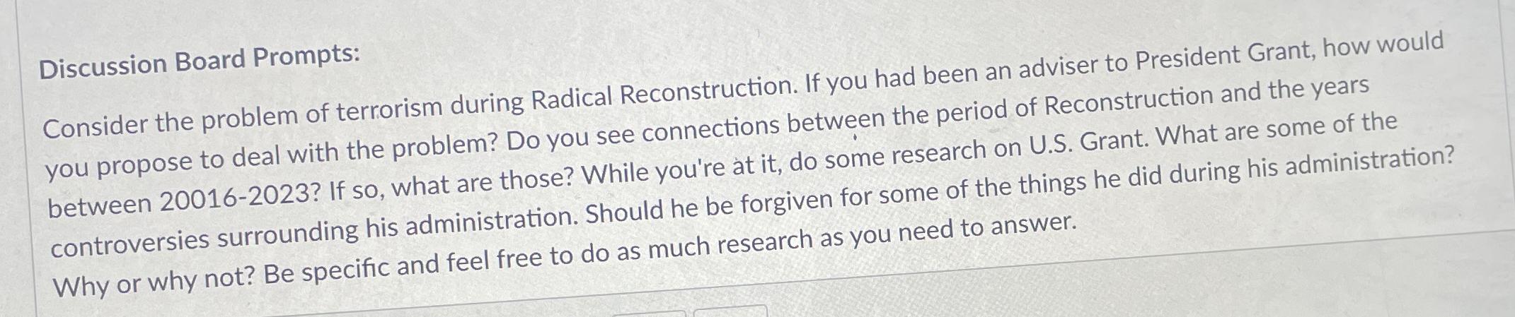 Solved Discussion Board Prompts:Consider the problem of | Chegg.com