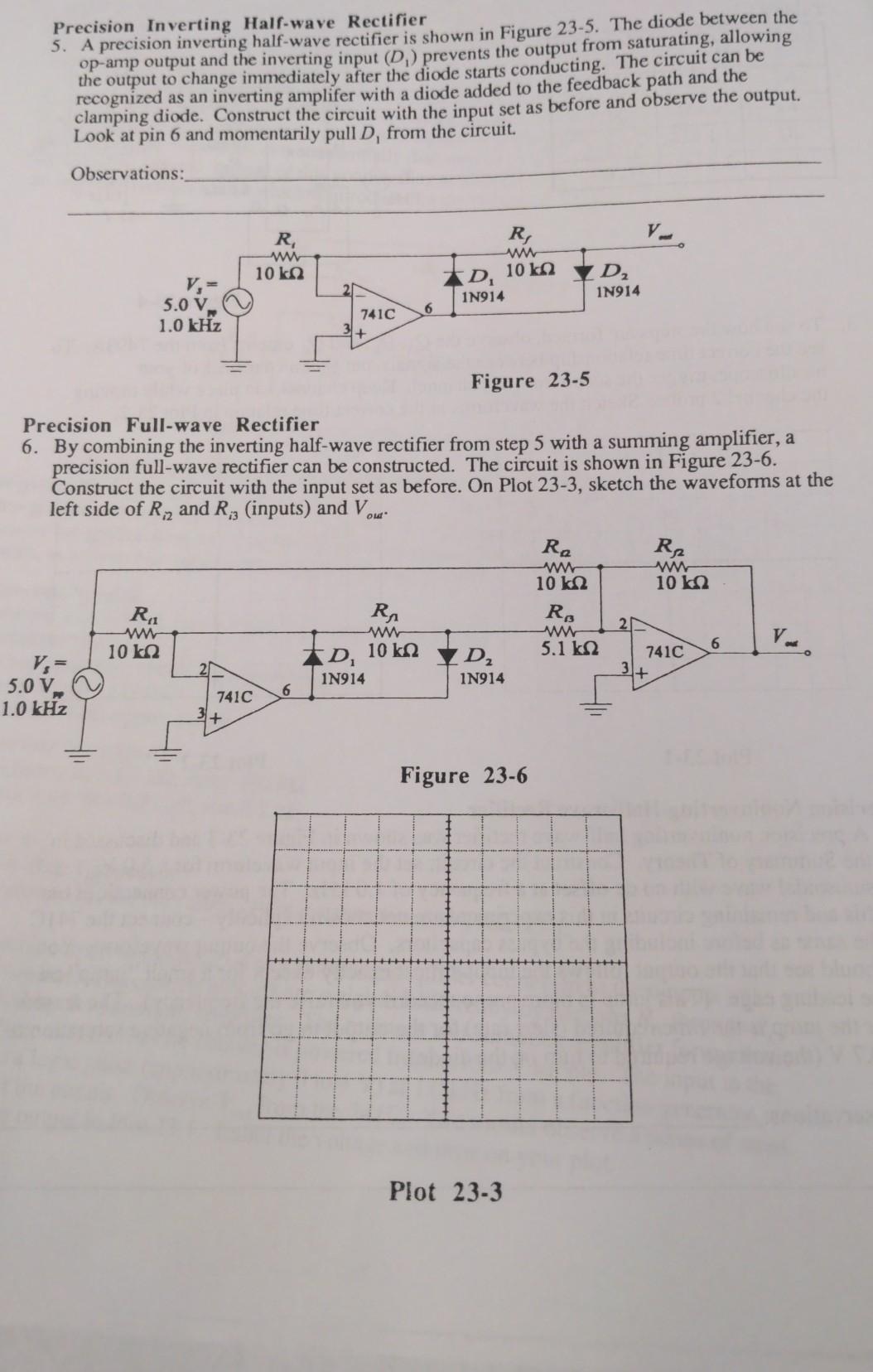 Solved Precision Inverting Half-wave Rectifier 5. A | Chegg.com
