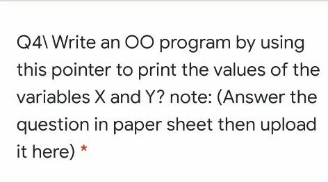 Solved Q41 Write an OO program by using this pointer to | Chegg.com