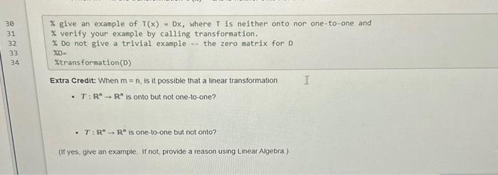 Solved Onto/One-to-One Linear Transformations 30 Points [10 | Chegg.com