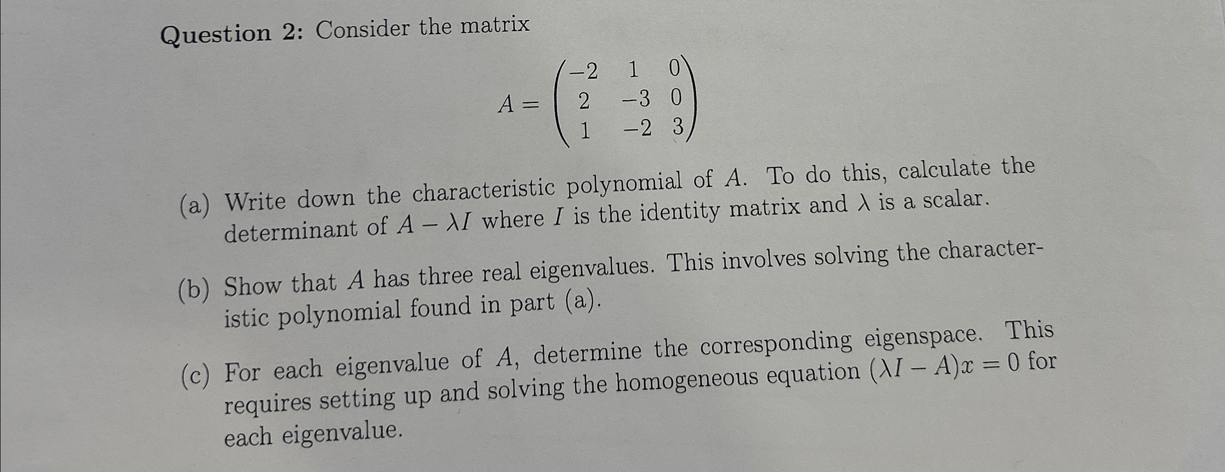 Solved Question 2: Consider the | Chegg.com