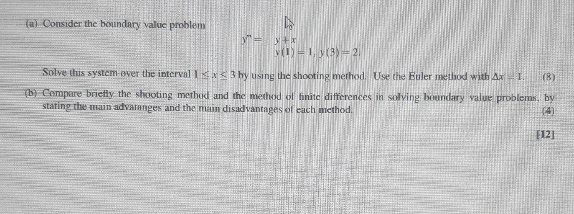 Solved (a) Consider the boundary value problem | Chegg.com