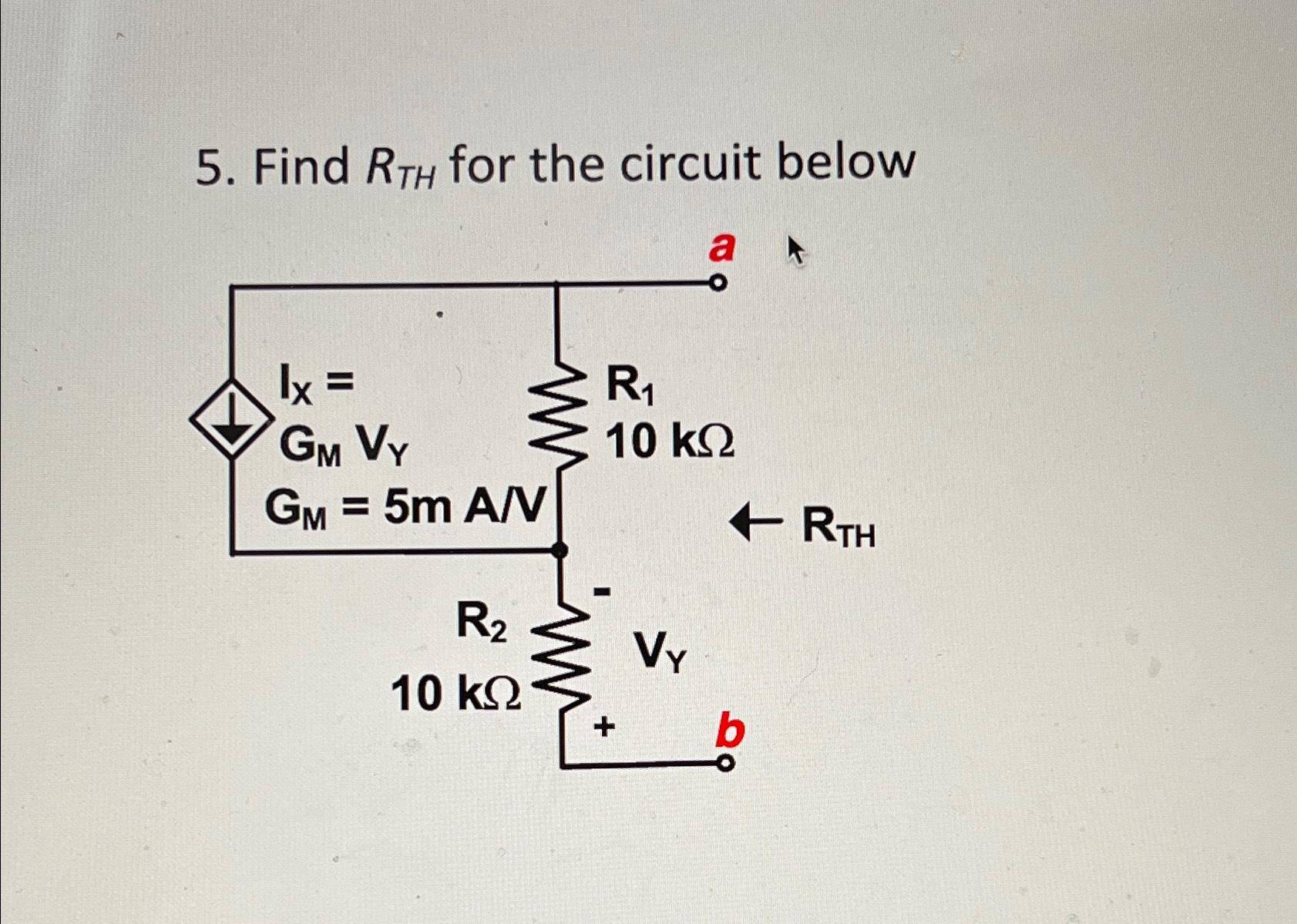 Solved Find RTH ﻿for the circuit below | Chegg.com