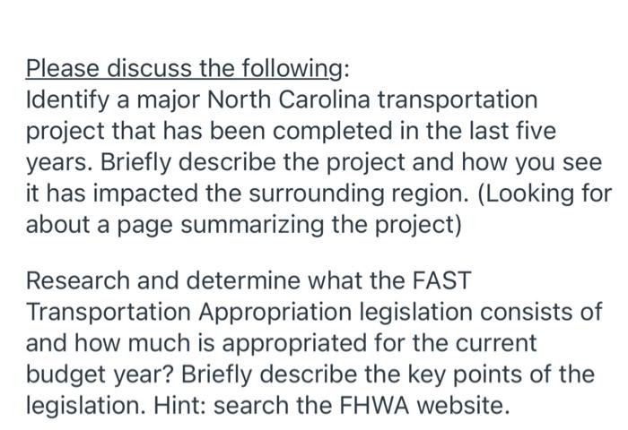 Solved Please discuss the following: Identify a major North | Chegg.com