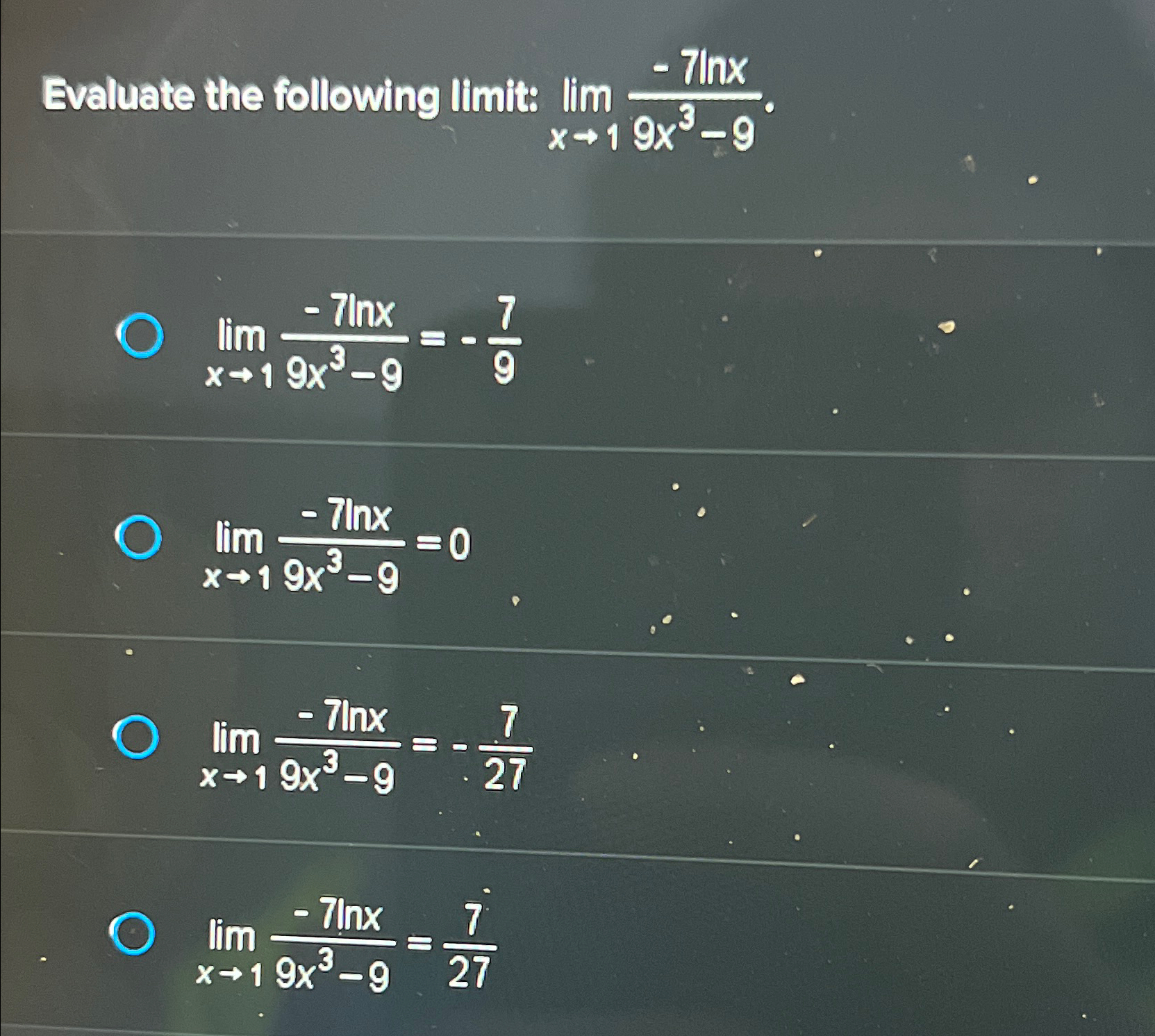 Solved Evaluate the following limit: | Chegg.com
