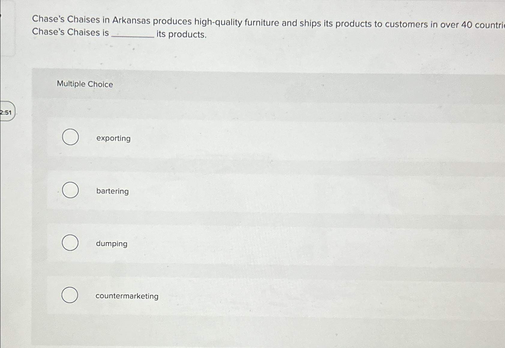 Solved Chase's Chaises in Arkansas produces high-quality | Chegg.com