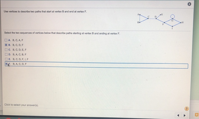 Solved Use vertices to describe two paths that start at | Chegg.com