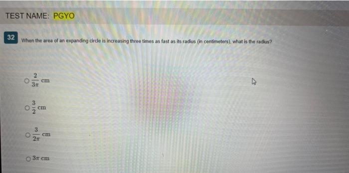Solved 32 When the area of an expanding circle is increasing | Chegg.com