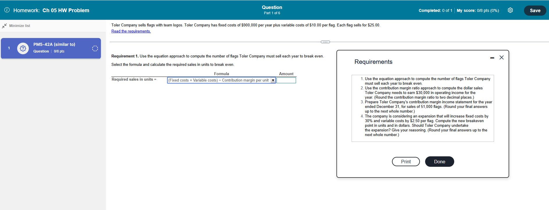 Solved Read the requirements.Requirement 1. ﻿Use the | Chegg.com
