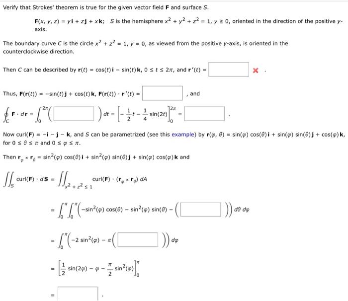 Solved F(x,y,z)=yi+zj+xk;S is the hemisphere x2+y2+z2=1,y≥0, | Chegg.com