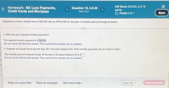 Solved Homework: 4D: Loan Payments, Credit Cards and | Chegg.com