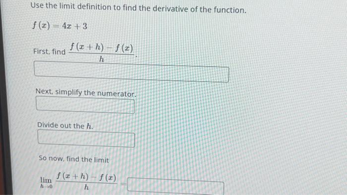 Solved If F X 2x2−4x 1 Find The Equation Of The Line