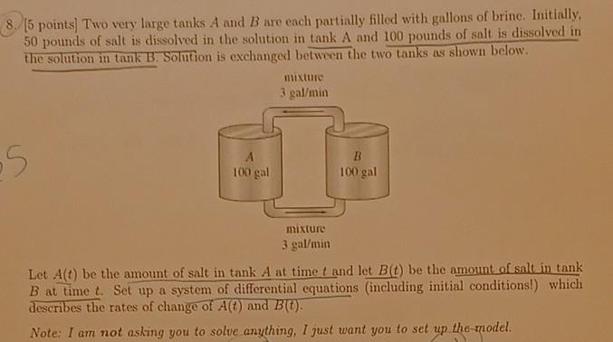 Solved [ 5 points] Two very large tanks A and B are each | Chegg.com