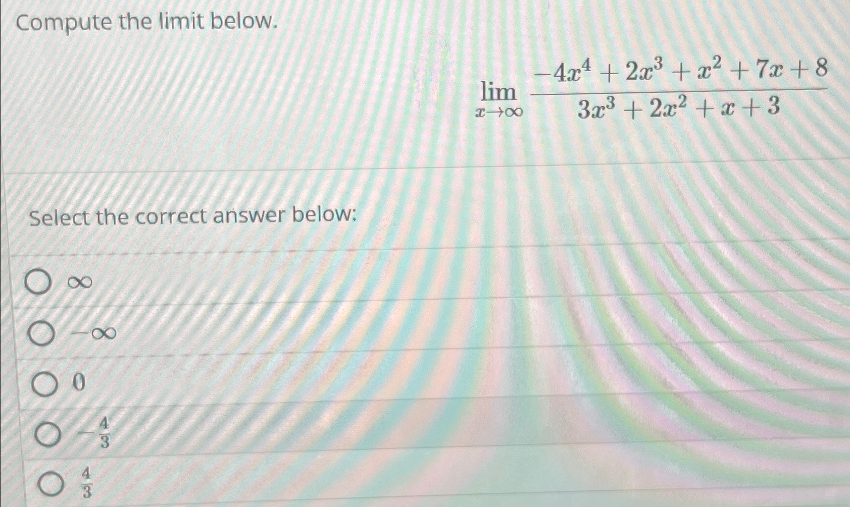 Solved Compute the limit | Chegg.com