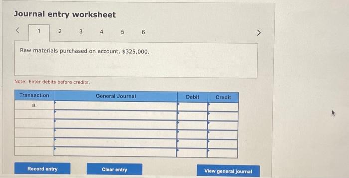 Solved Journal entry worksheet Raw materials used in | Chegg.com