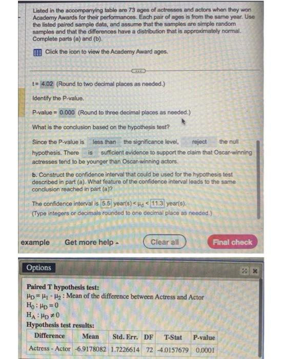 Solved Listed in the accompanying table are 73 ages of | Chegg.com