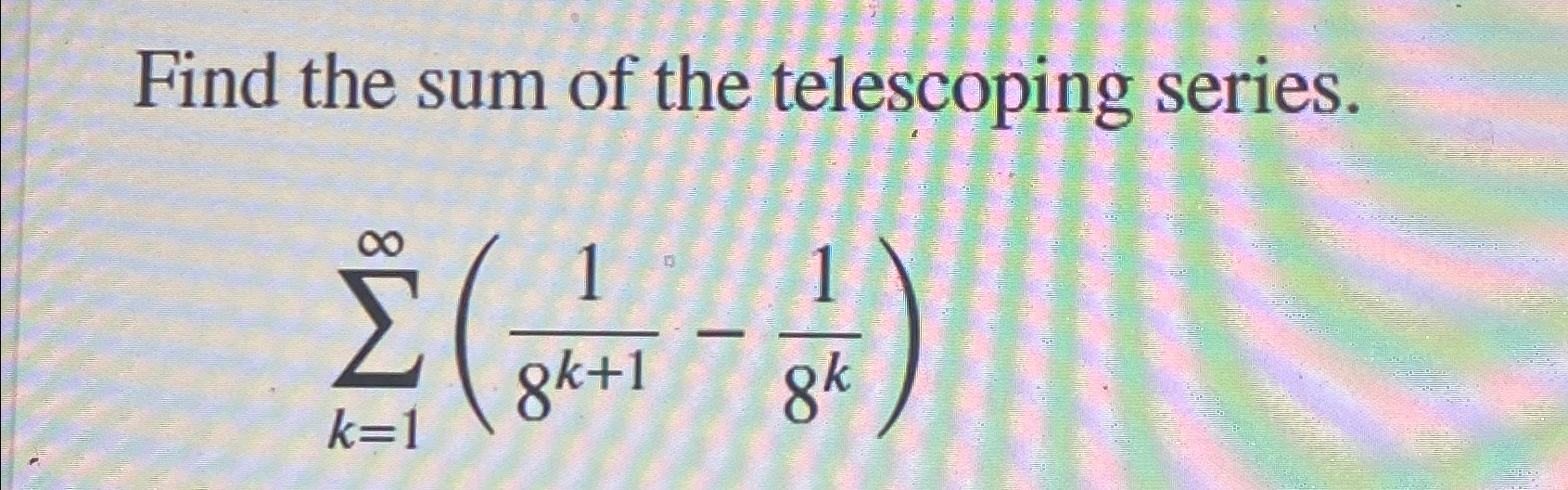 Find the sum of the telescoping | Chegg.com