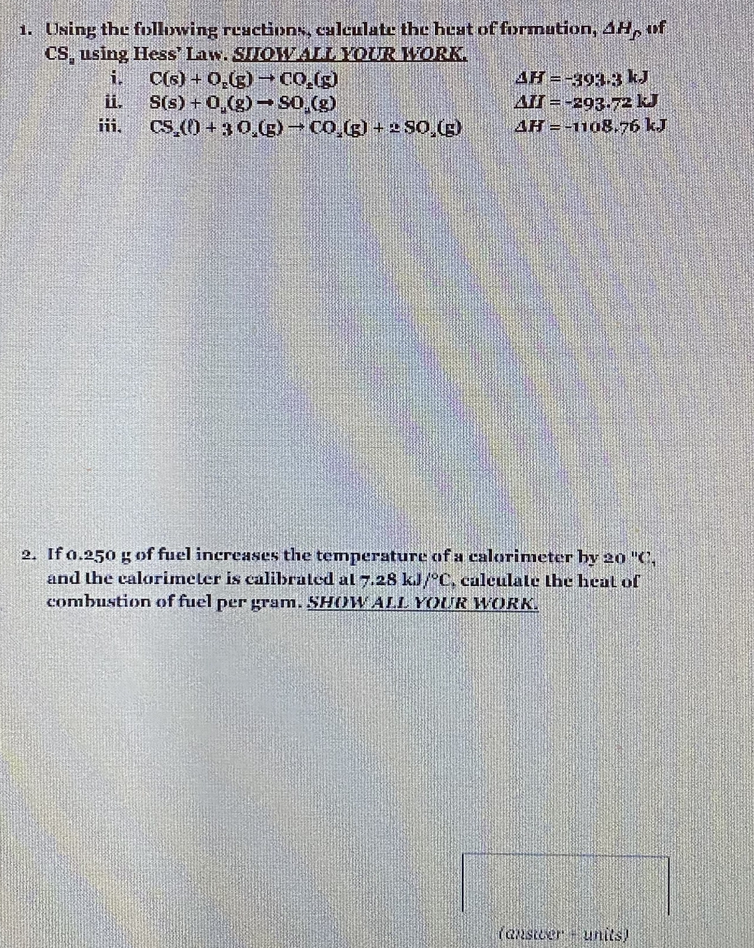 Solved Using the following reactions, calculate the heat of | Chegg.com