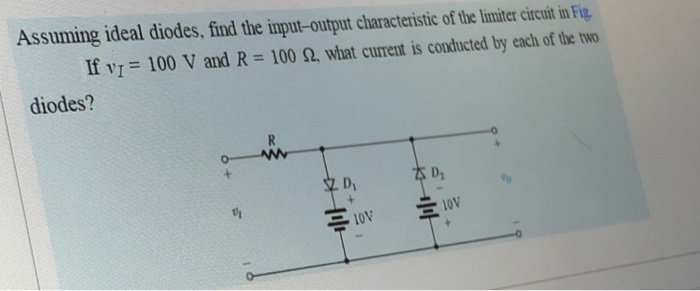 Solved Assuming ideal diodes, find the input-output | Chegg.com