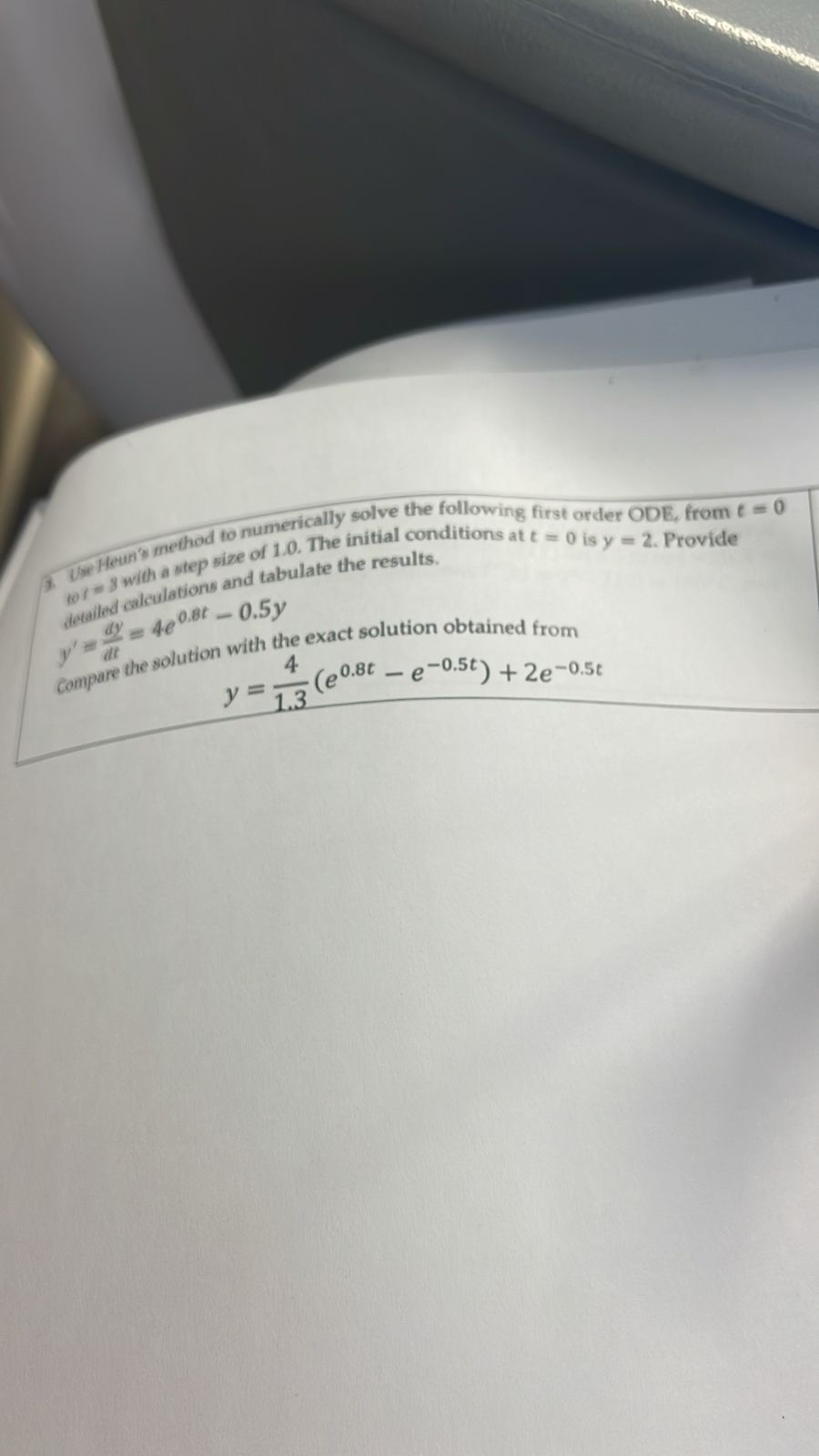 पar Heun's method to numerically solve the following | Chegg.com
