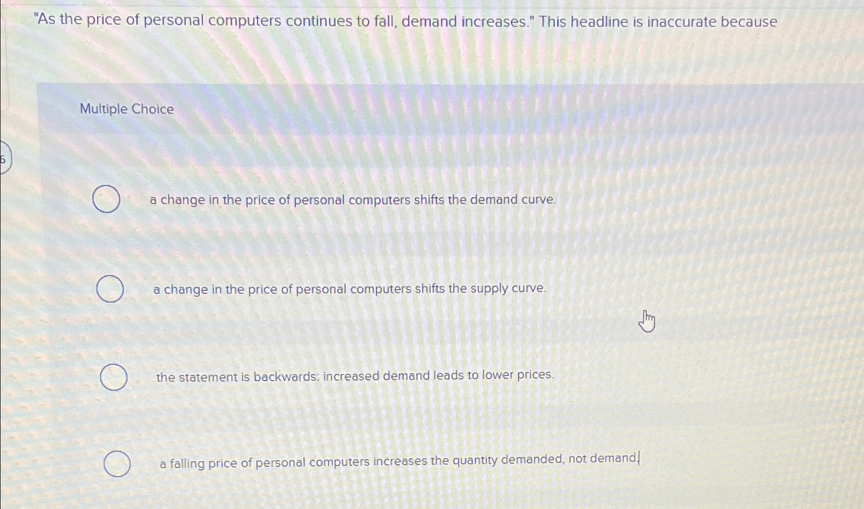 Solved "As the price of personal computers continues to | Chegg.com