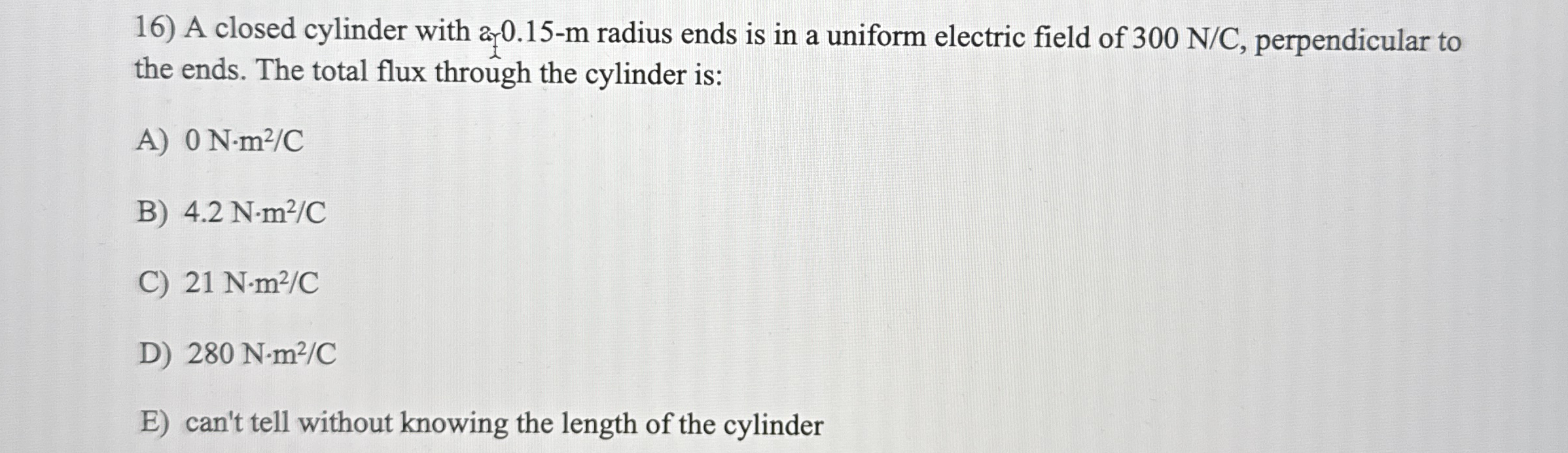 Solved A closed cylinder with 2r0.15-m ﻿radius ends is in a | Chegg.com