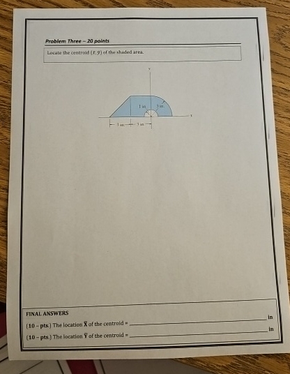 Solved Problem Three - 20 ﻿pointsLocate the centroid (x,9) | Chegg.com