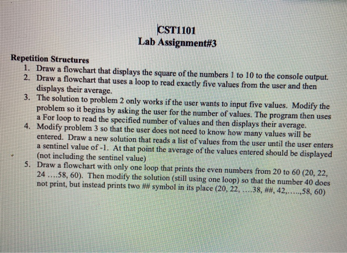 Solved CST1101 Lab Assignment 3 Repetition Structures 1 