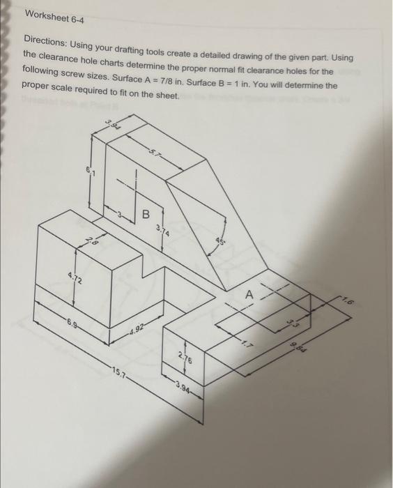 Solved Directions: Using your drafting tools create a | Chegg.com