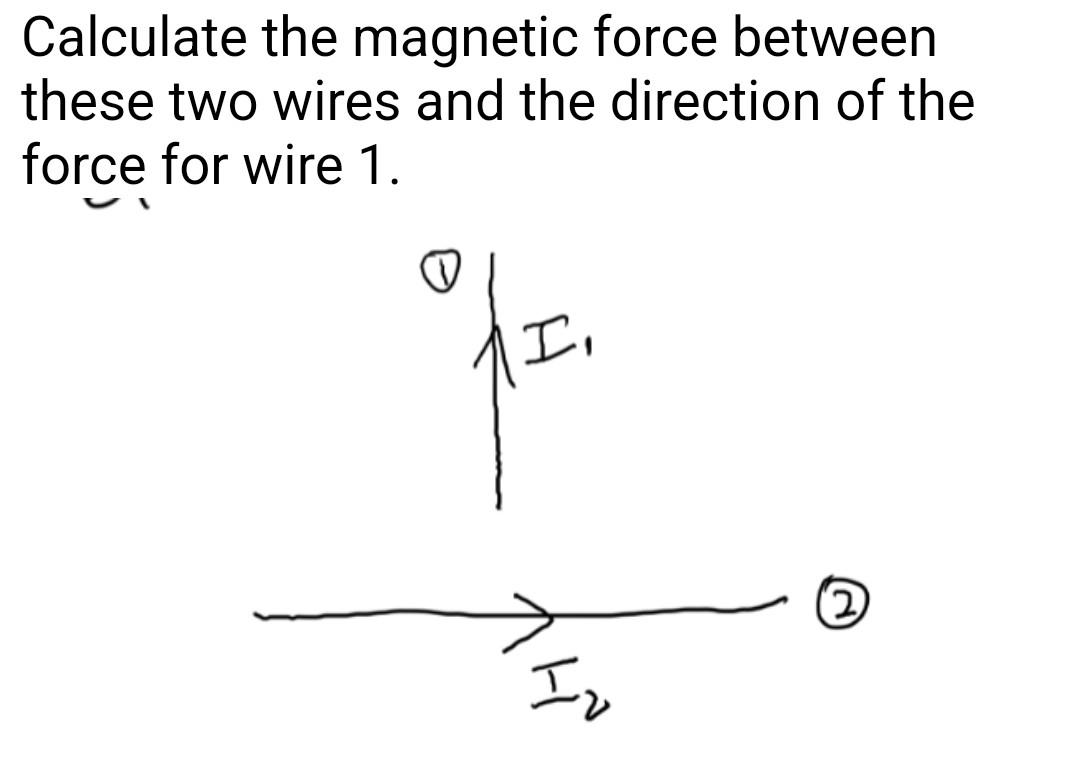 Solved Calculate the magnetic force between these two wires | Chegg.com