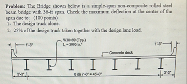 Problem: The Bridge shown below is a simple-span | Chegg.com