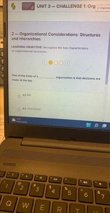 Solved 2- Organizational Considerations: Structures and | Chegg.com
