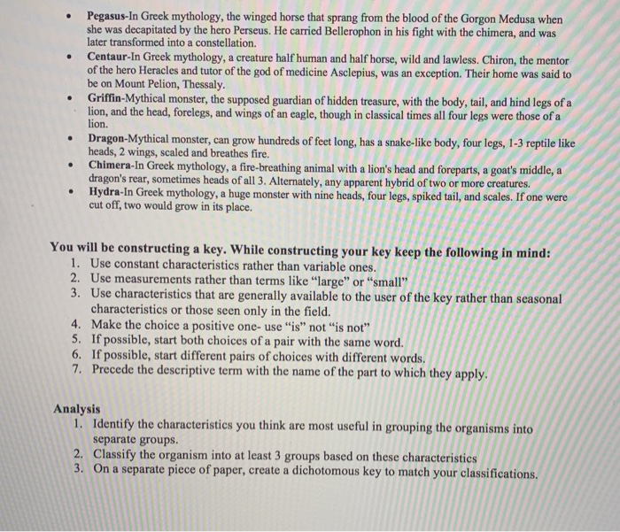 Solved Using a Dichotomous Key A dichotomous key is a tool | Chegg.com