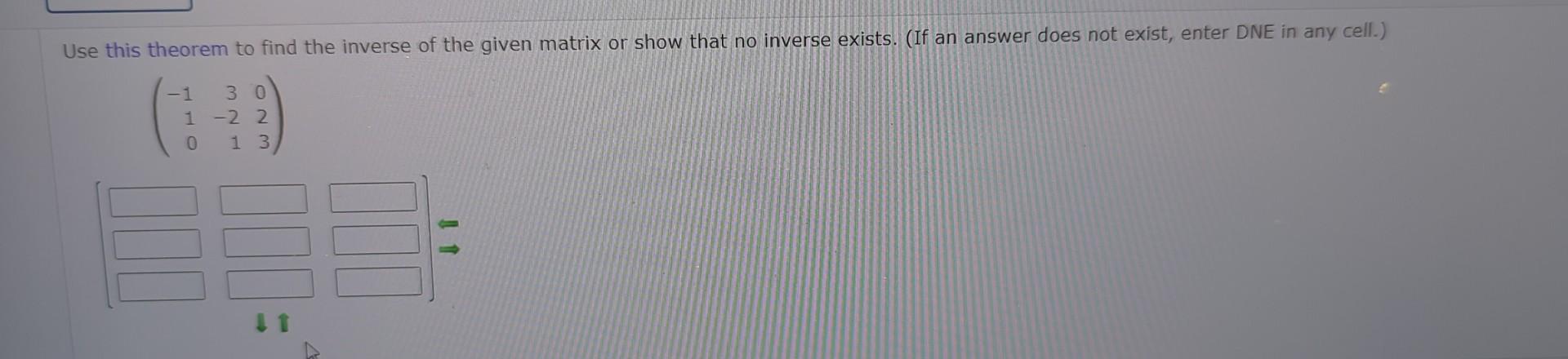 Solved Use this theorem to find the inverse of the given | Chegg.com