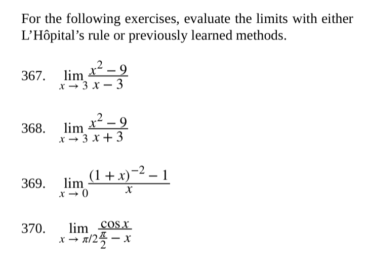 Solved For the following exercises, evaluate the limits with | Chegg.com