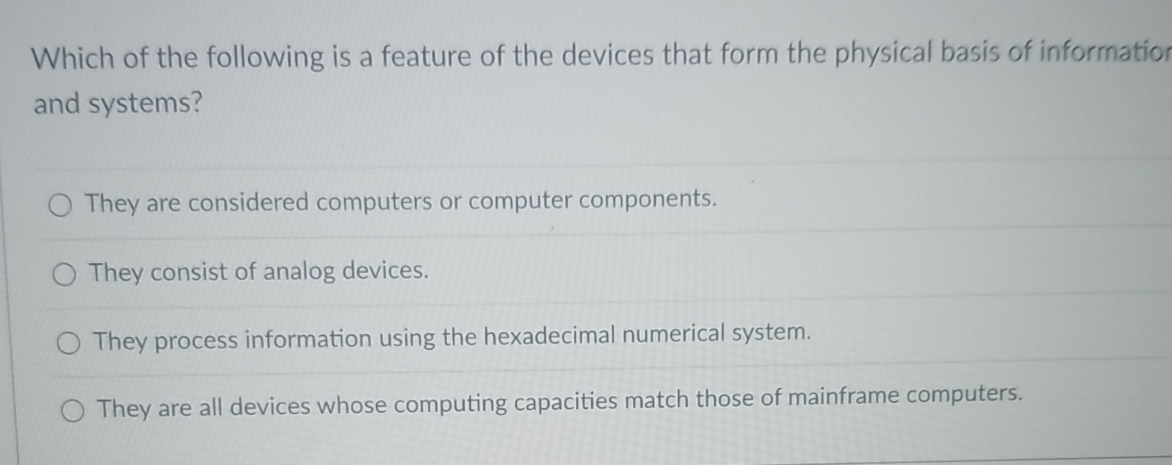 Solved Which of the following is a feature of the devices | Chegg.com