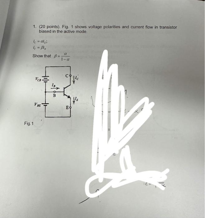 Solved 1. (20 points). Fig. 1 shows voltage polarities and | Chegg.com