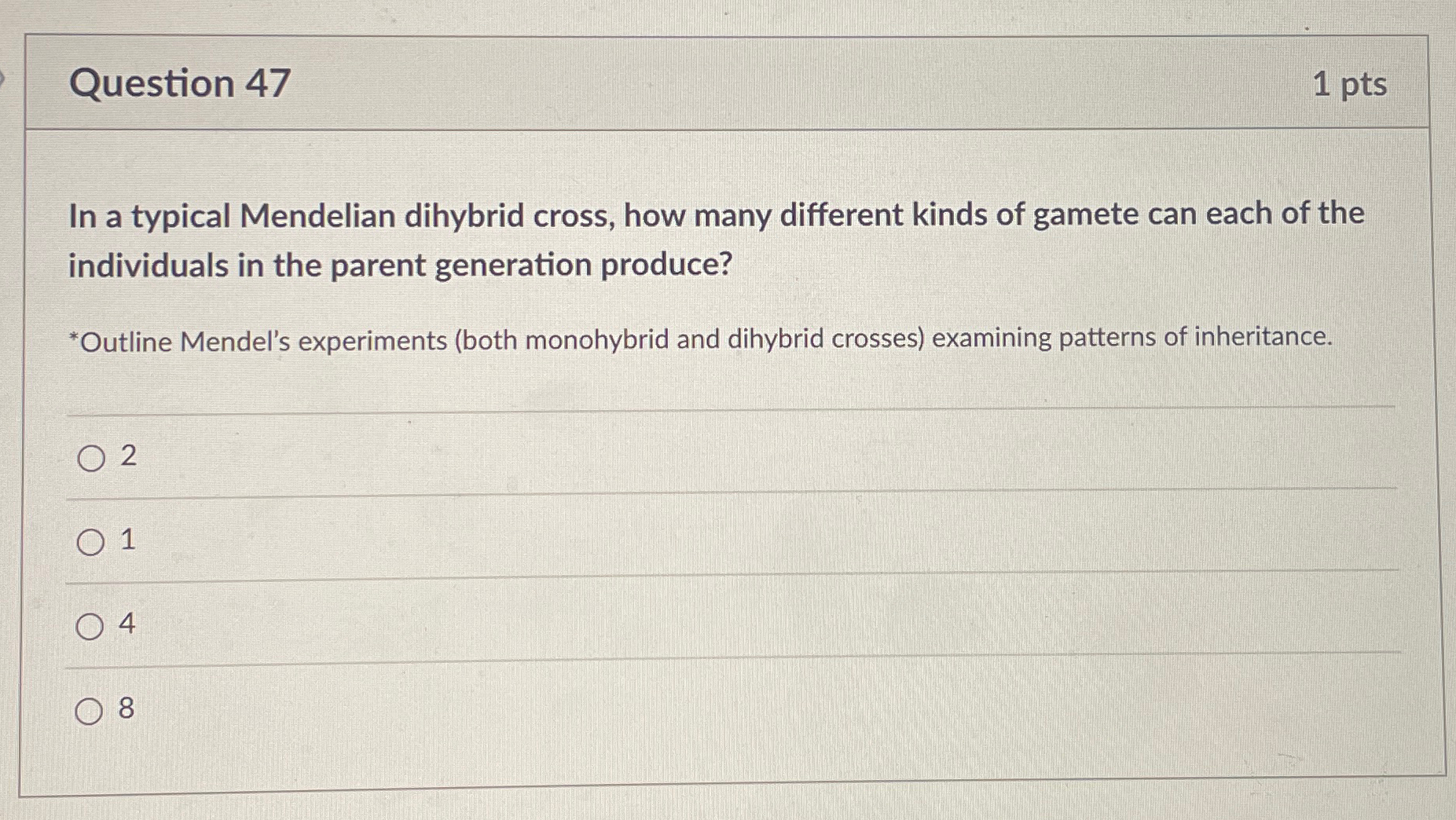 Solved Question 471 ﻿ptsIn a typical Mendelian dihybrid | Chegg.com