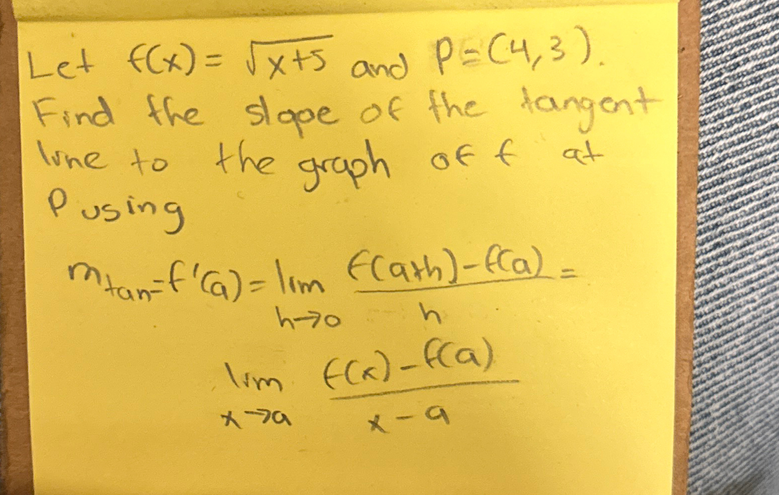 Solved Let F X X 52 ﻿and P 4 3 ﻿find The Slope Of The