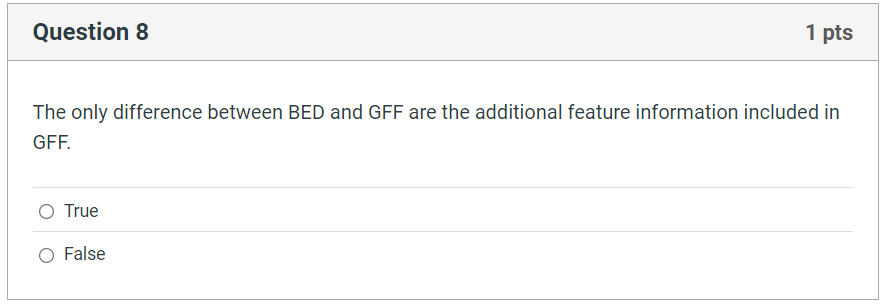 Solved Question 8The only difference between BED and GFF are | Chegg.com