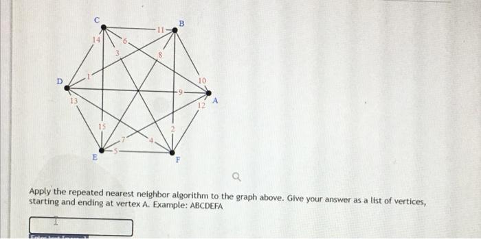 Solved С B 11 14 D 10 13 12 15 E Apply the repeated nearest | Chegg.com