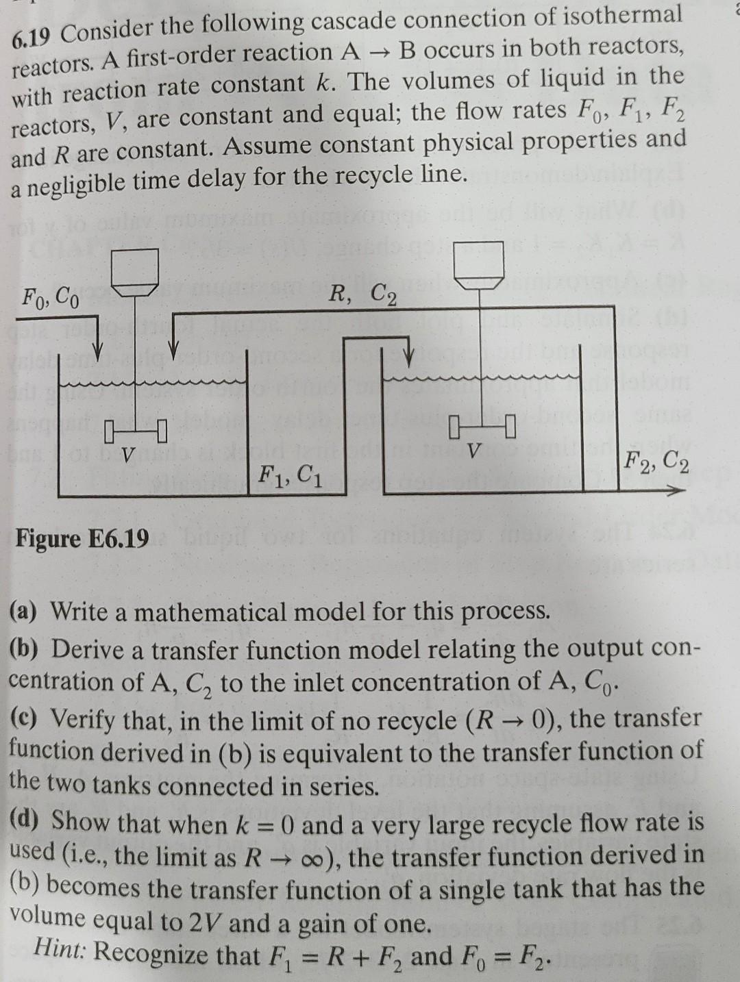 Solved 6.19 Consider the following cascade connection of | Chegg.com