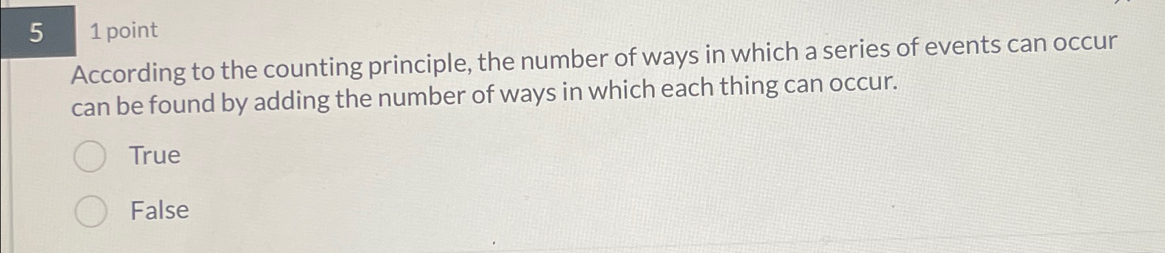 Solved 51 ﻿pointAccording to the counting principle, the | Chegg.com