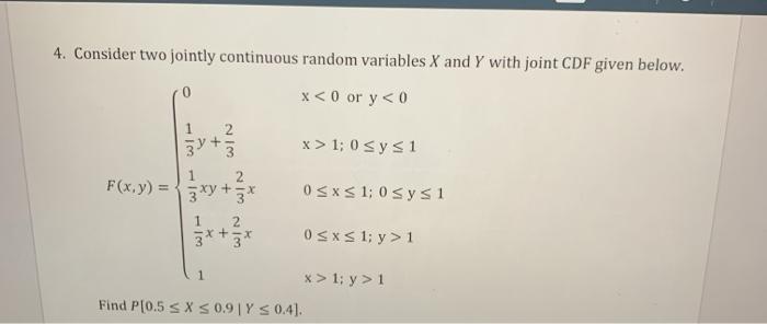 Solved 4. Consider two jointly continuous random variables X | Chegg.com