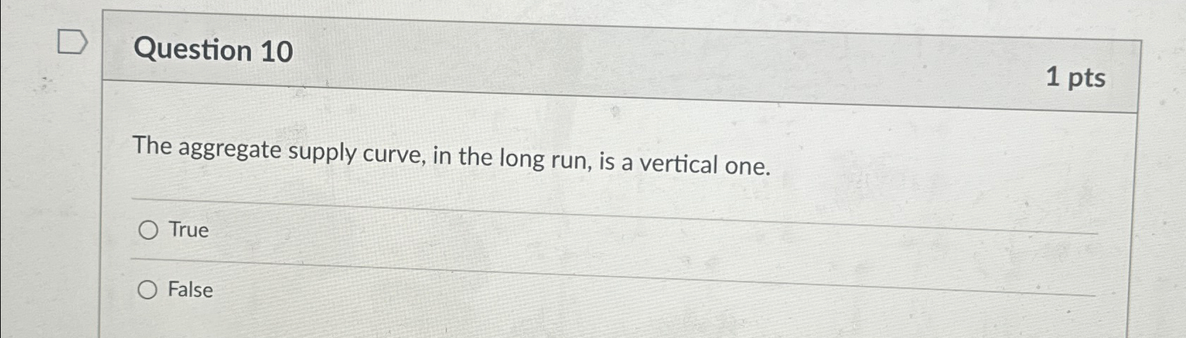 Solved Question 101 ptsThe aggregate supply curve, in the | Chegg.com Solved Question 101 ptsThe aggregate supply curve, in the | Chegg.com