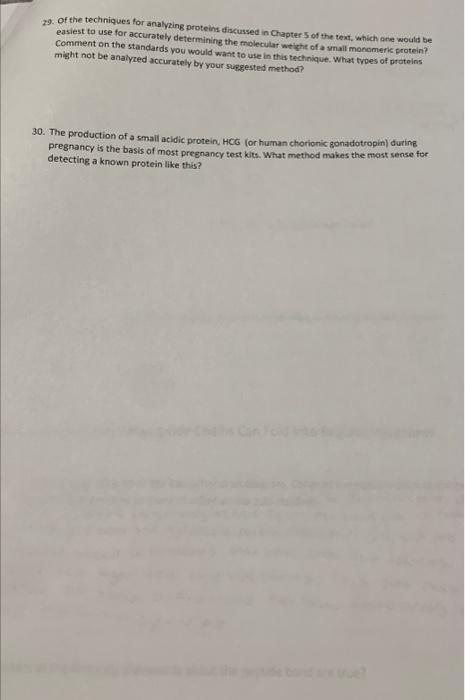 Solved 29. Of the techniques for analyzing proteins | Chegg.com