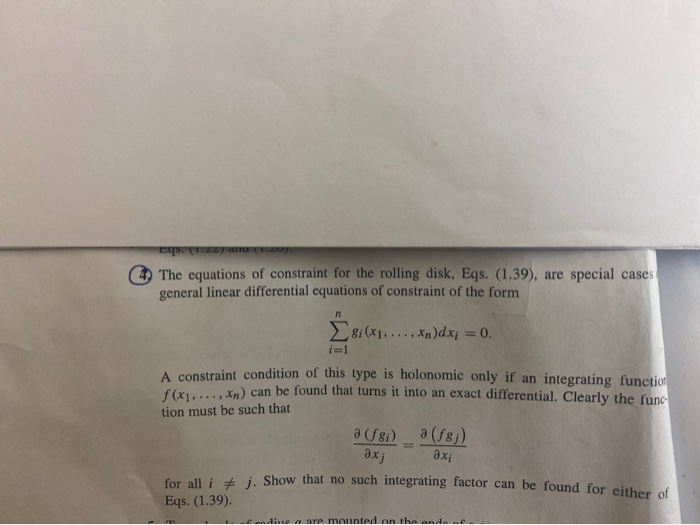 Solved Eqs. (1.22) and (1.26). The equations of constraint | Chegg.com