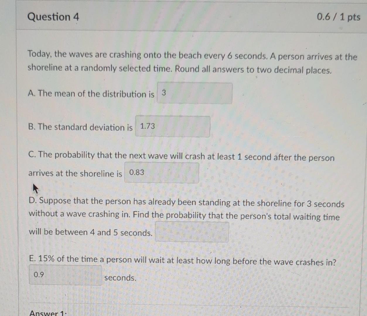 Solved Today, the waves are crashing onto the beach every 6 | Chegg.com